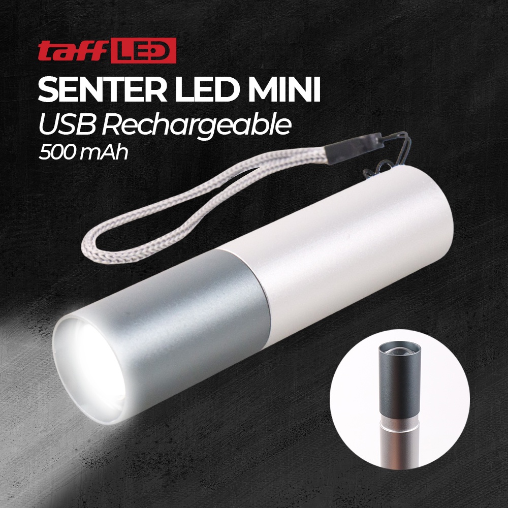 Jual Senter LED Mini Flashlight USB Rechargeable Aluminium Body XPE ...