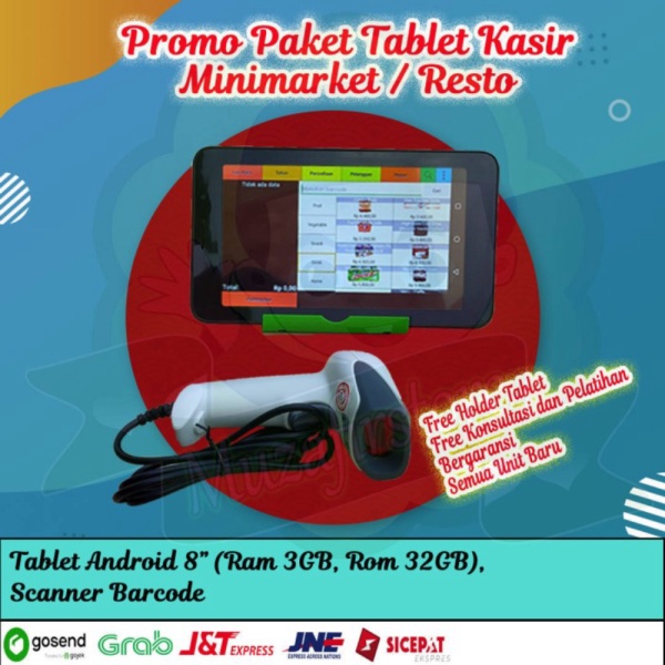 Jual Terbaru Alat Kasir Tablet Android Minimarket dan Restoran - Retail Tab dan Scanner Murah ...