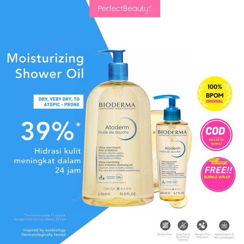 Jual Bioderma Atoderm Huile de Douche (200ml/1000ml) Sabun Mandi/Sabun ...