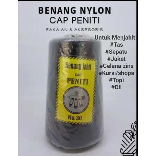 Jual Benang Jahit Niylon Peniti No30. Panjang 3000 Yard. Warna Hitam ...