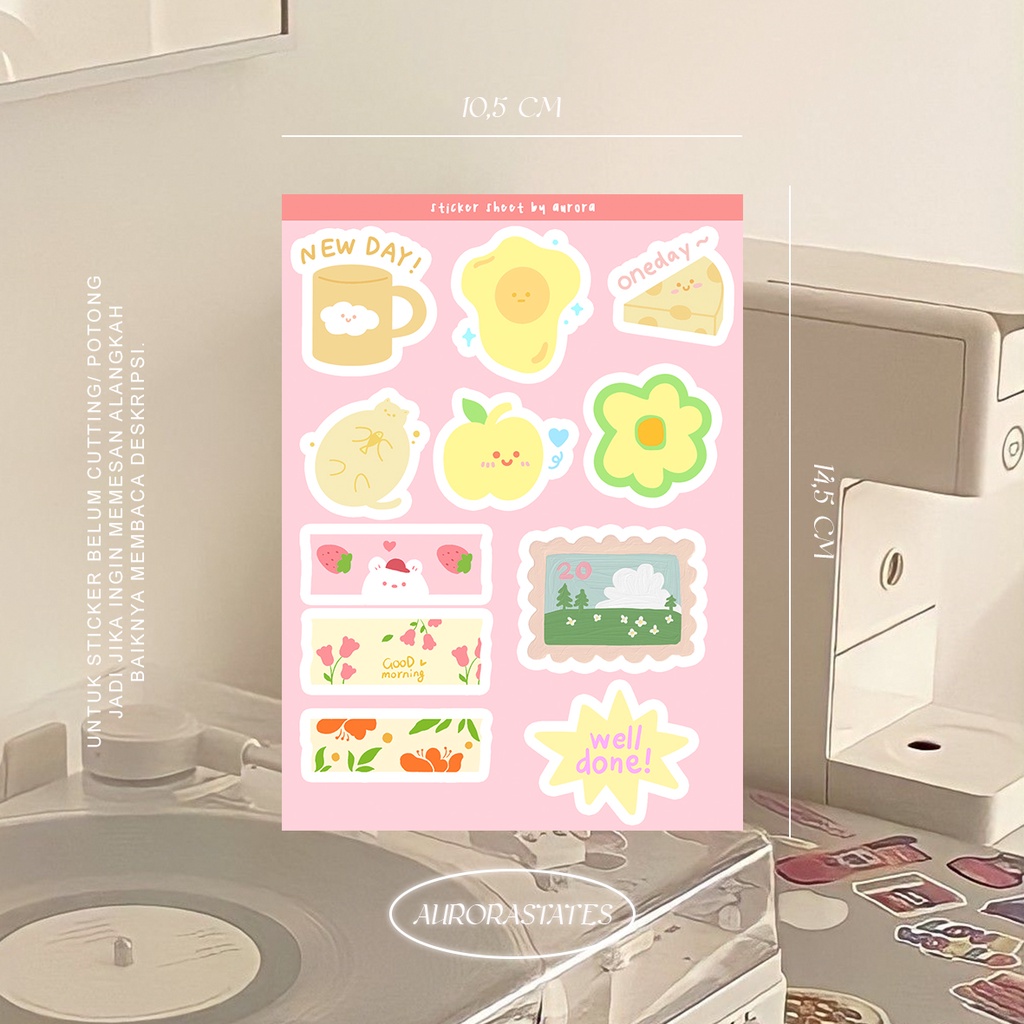 Jual Sticker sheet cute aesthetic | sticker aesthetic aurora | stiker ...