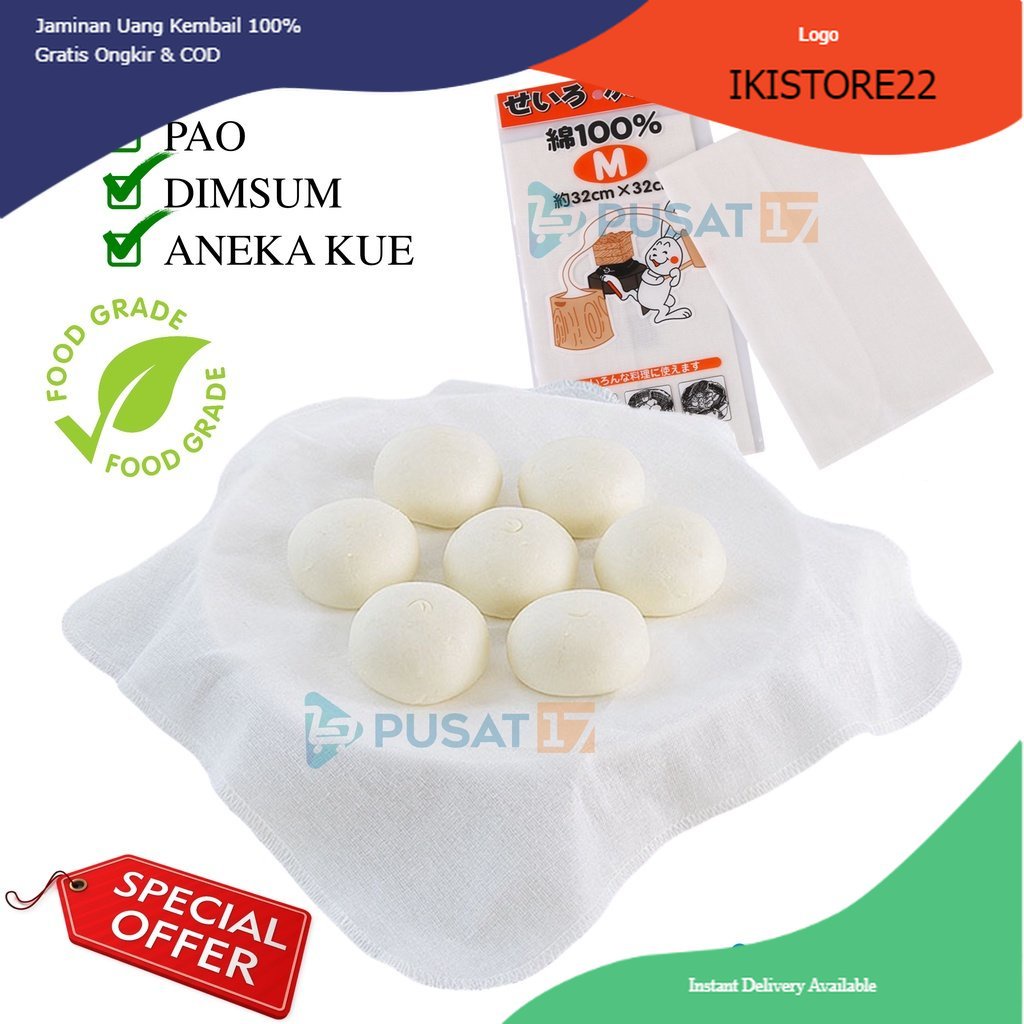 Jual IKISTORE22 KAIN KUKUS MASAK PAO BAKPAO ROTI KUE PANGSIT / KAIN PAO ...