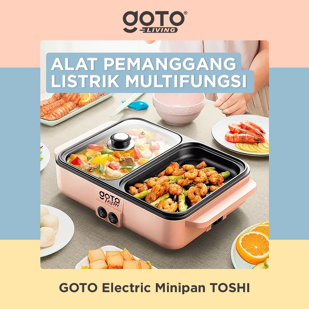 Jual Goto Toshi Minipan Electric Hotpot Alat Panggangan Grill Pan BBQ 2in1 | Shopee Indonesia