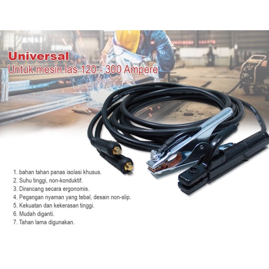 Jual Kabel Las SET tang las & tang masa & kabel 5meter stang las listrik - 2 meter | Shopee ...