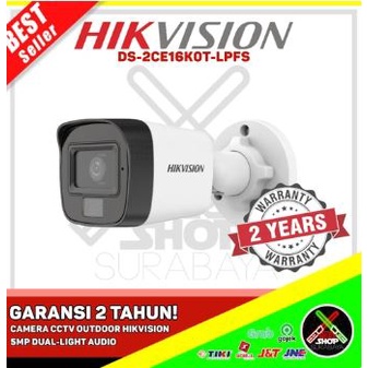 Jual CAMERA CCTV OUTDOOR HIKVISION 5MP DS-2CE16K0T-LPFS Dual-Light Audio | Shopee Indonesia
