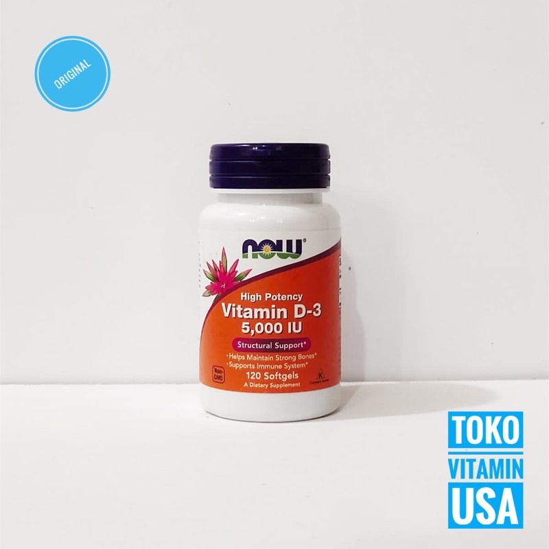 Jual Now Foods Vitamin D3 5000IU 120 Softgels Now Vitamin D3 5000 iu | Shopee Indonesia
