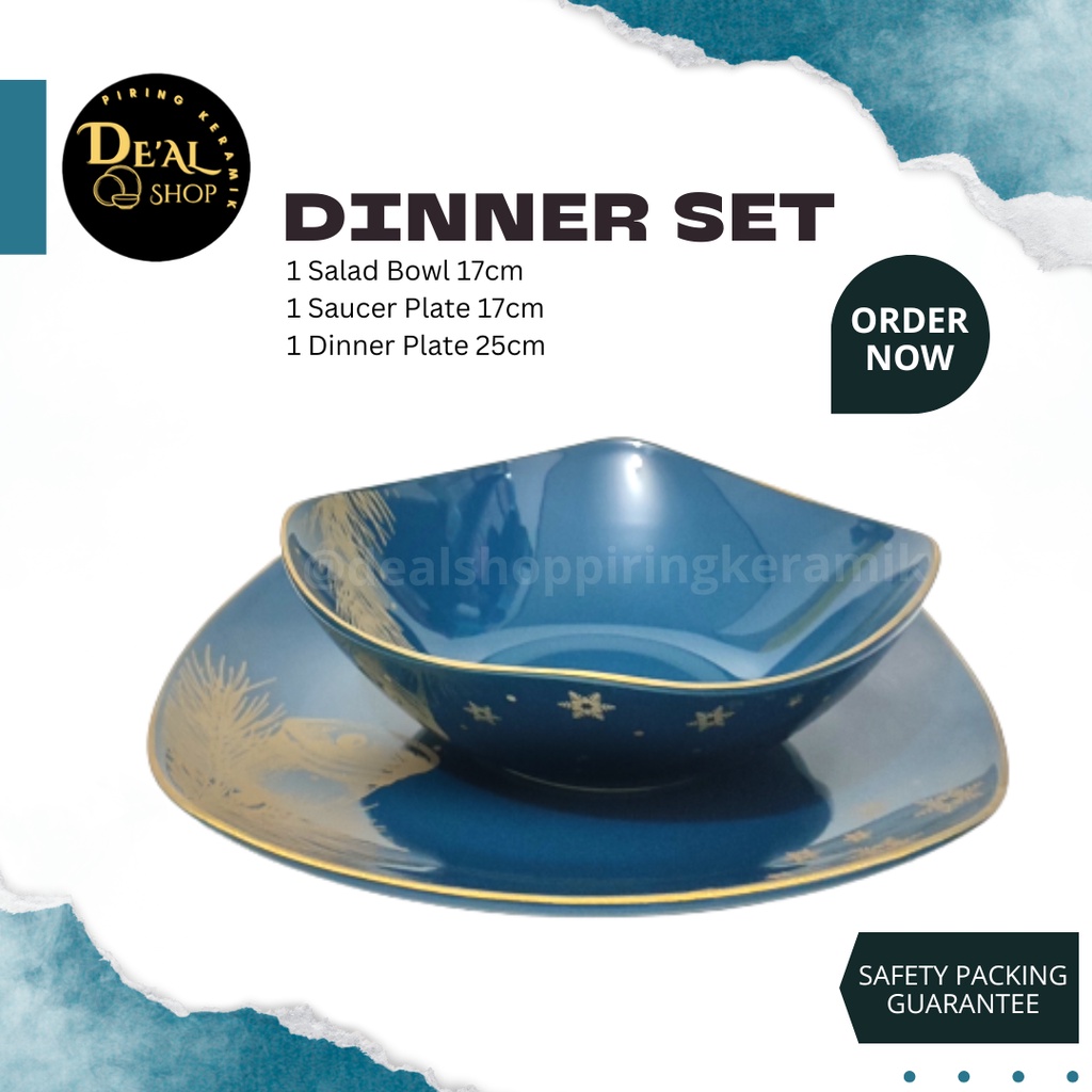 Jual 01436 Dinner Set Christmas Series 2Pcs / Mini Dinner Set Piring ...