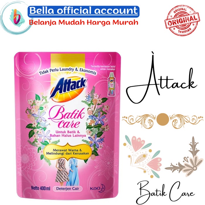 Jual Attack Batik Care Deterjen Cair 400 mL / Pouch | Shopee Indonesia