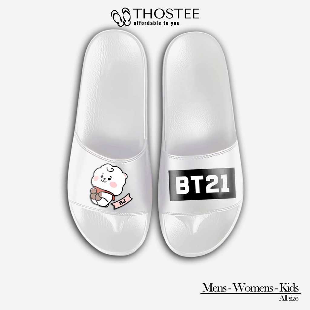 Jual Sandal Slide White Phylon Design BT21 RJ Special Edition ...