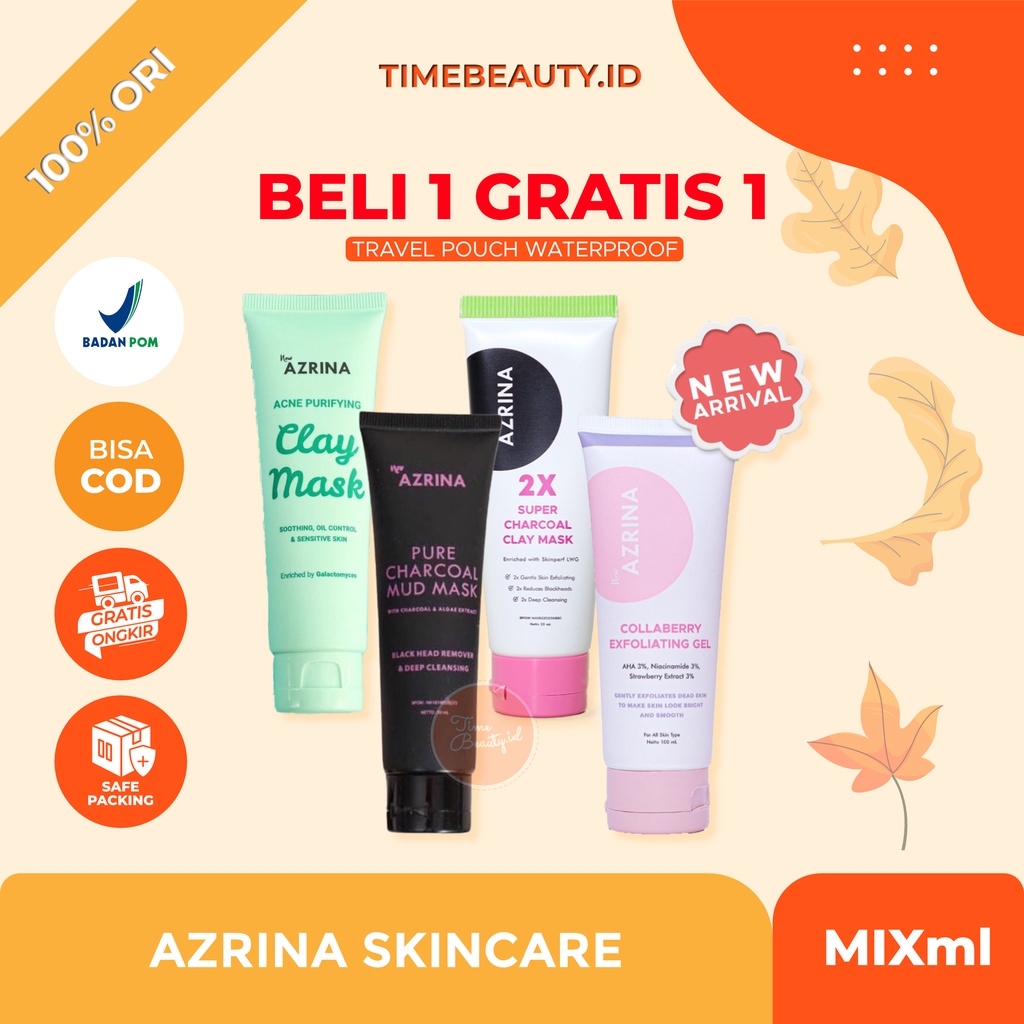 Jual AZRINA Mud Mask New Azrinabeauty Pure Beauty Charcoal Acne Mud Mask Masker Clay Mask Komedo ...