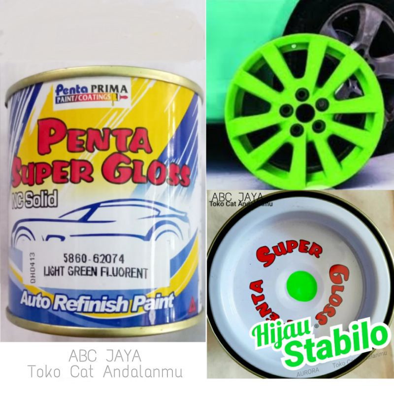 Jual Cat Penta Super Gloss NC Light Green Fluorent 200ml Hijau Ijo ...