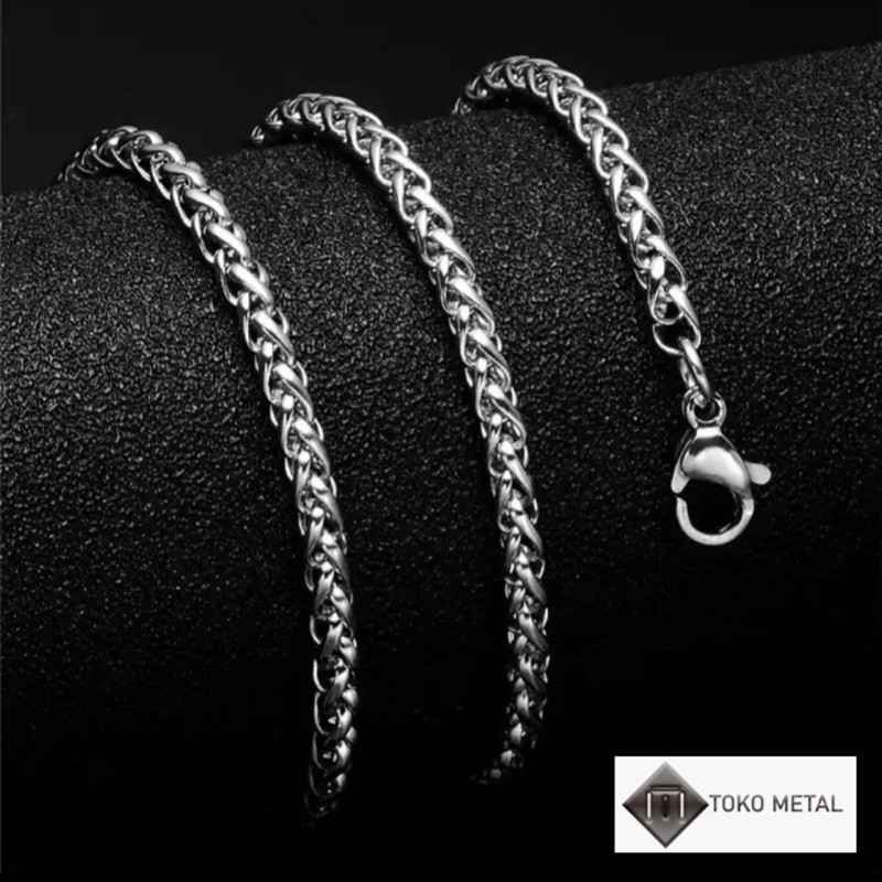Jual Kalung Titanium Rantai Bulat Pria Anti Karat 3mm, 4mm, 5mm Panjang ...