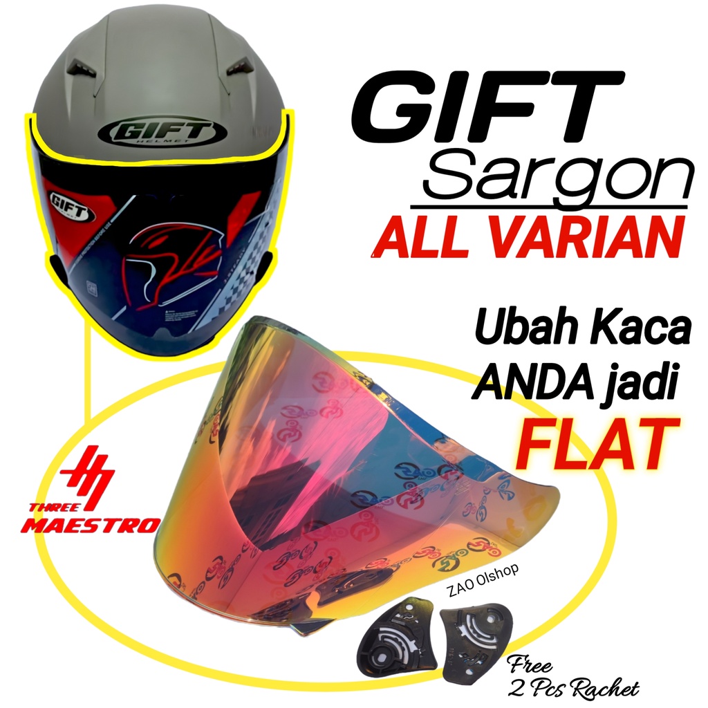 Jual Kaca Helm GIFT SARGON Visor Helmet FLAT venom open gift sargon ...
