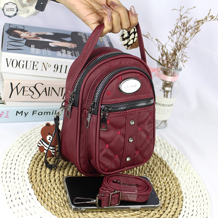 Jual Luna Aura Tas Ransel Mini Wanita Mutiara 3 Ruang Tas 3in1 Slingbag ...