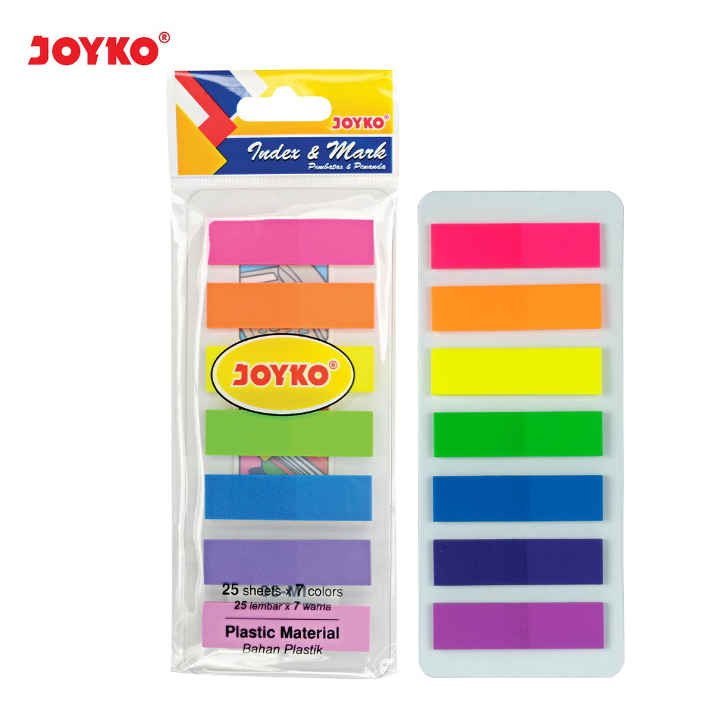 Jual Sticky Notes Joyko IM-30 Bahan Plastik 25 Sheet X 7 Warna Pembatas ...