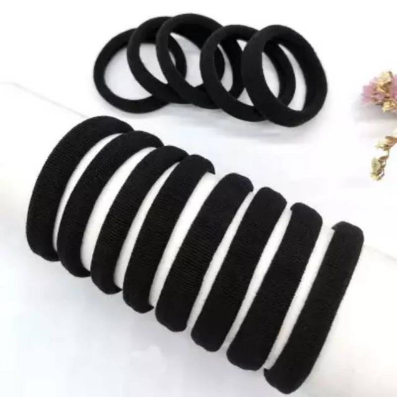 Jual ISI 5pcs KARET RAMBUT HITAM IKAT RAMBUT HITAM | Shopee Indonesia