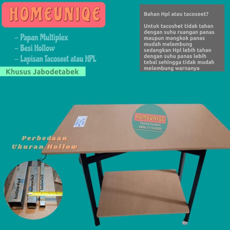 Jual HOMEUNIQE Meja lipat Silang Susun 70x40x70 / Meja Bazar/ Meja ...