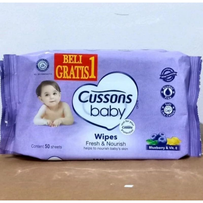 Jual Cussons Baby Wipes Fresh & Nourish 45s Beli 1 Gratis 1 Tisu Basah ...