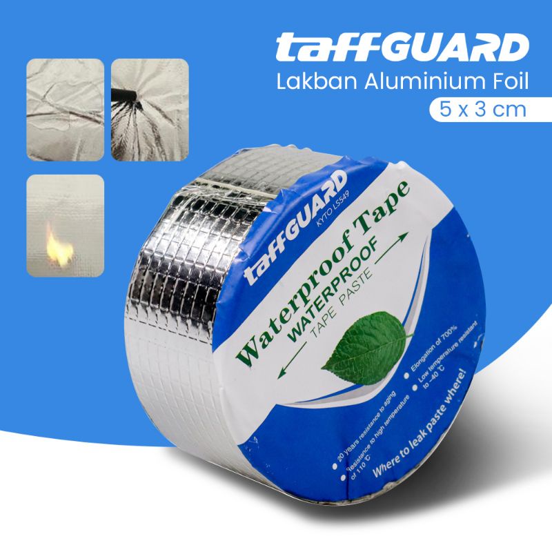 Jual TAFFGUARD Lakban Anti Bocor 5cm x 3m Aluminium Foil Butyl Waterproof Tape Tahan Panas Super ...