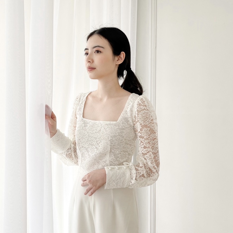 Jual SOORI - 루나 LUNA (Lace Top Renda Atasan Korea Leher Kotak ...