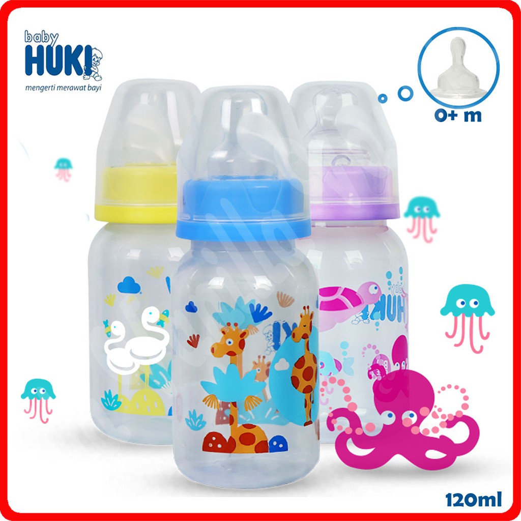 Jual BOTOL HUKI 120ML | BOTOL SUSU BAYI BPA FREE | Shopee Indonesia