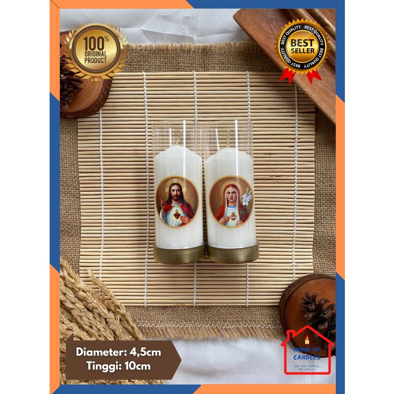 Jual Lilin Doa Misa Altar / Lilin Ibadah Rohani Yesus Maria / D: 4,5cm ...