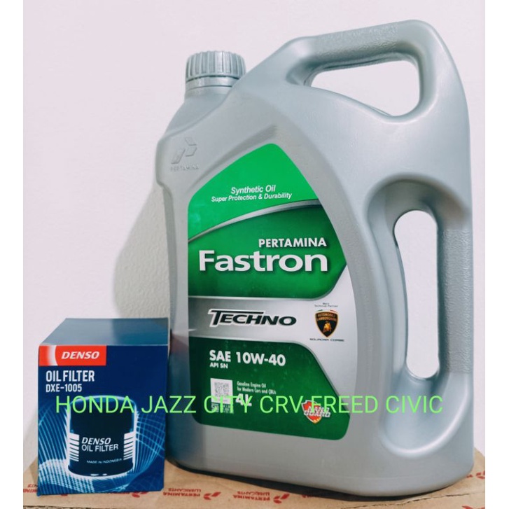 Jual PAKET OLI FASTRON TECHNO GALON 4L ORIGINAL + FILTER OLI DENSO DXE ...