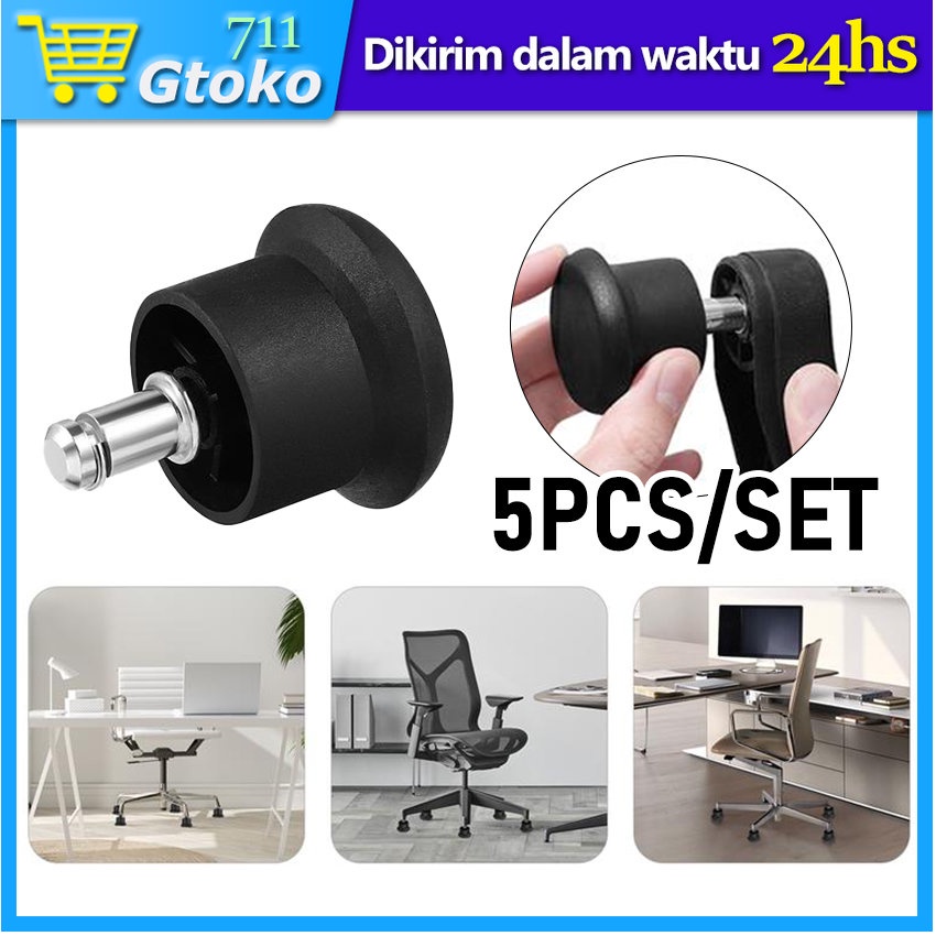 Jual Ready Stock 5Pcs Roda Kursi Kantor Fixed Stationary Castors ...