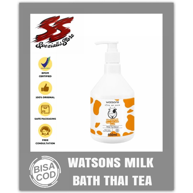 Jual Watsons Enriching Thai Milk Tea Bath 450ml | Watsons milk bath ...