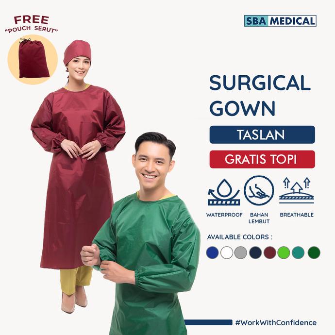 Jual surgical gown - taslan waterproof / baju operasi / baju gown ...