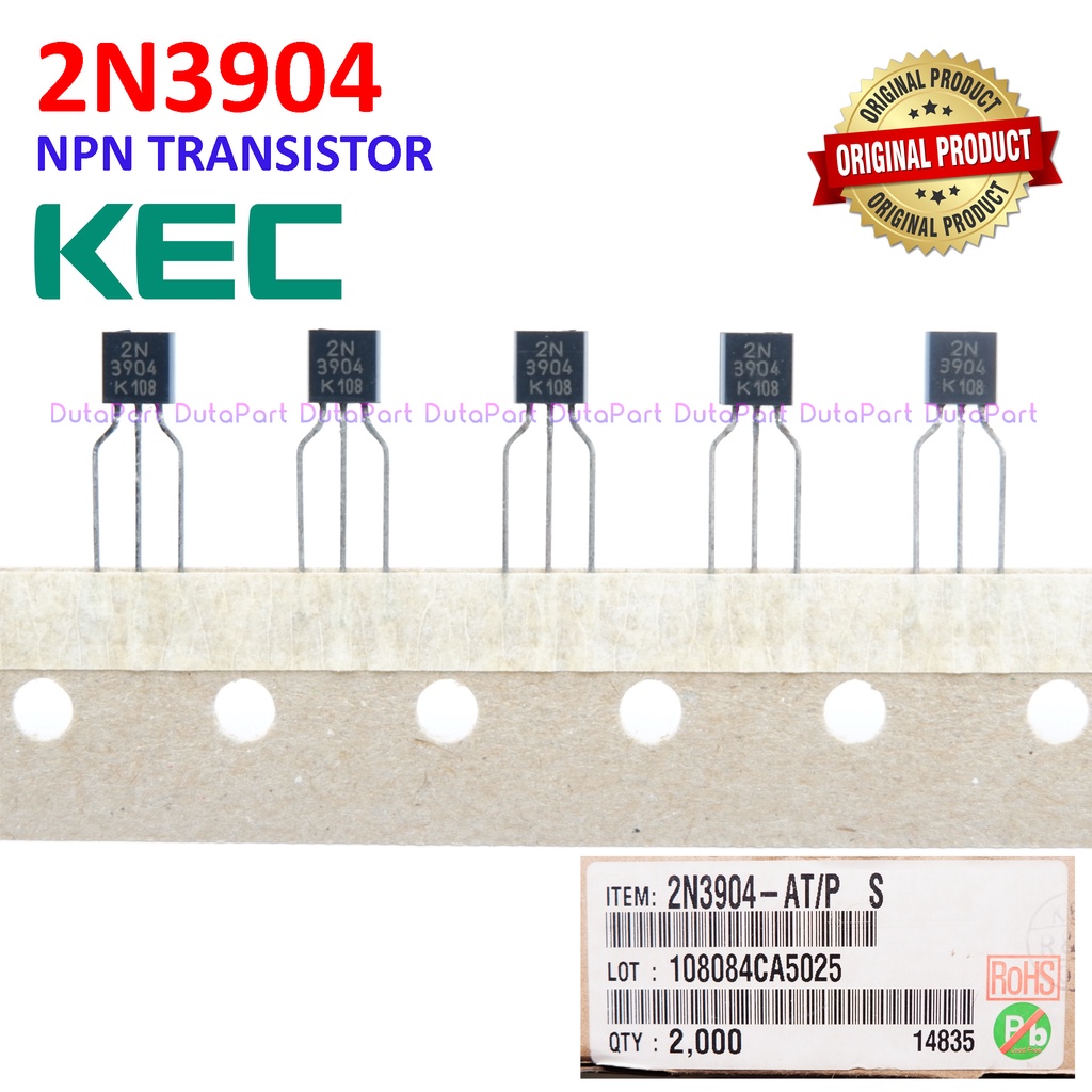 Jual 2N3904 ORIGINAL KEC KOREA NPN Transistor 40V 0.2A 200mA 2N 3904 TO-92 | Shopee Indonesia