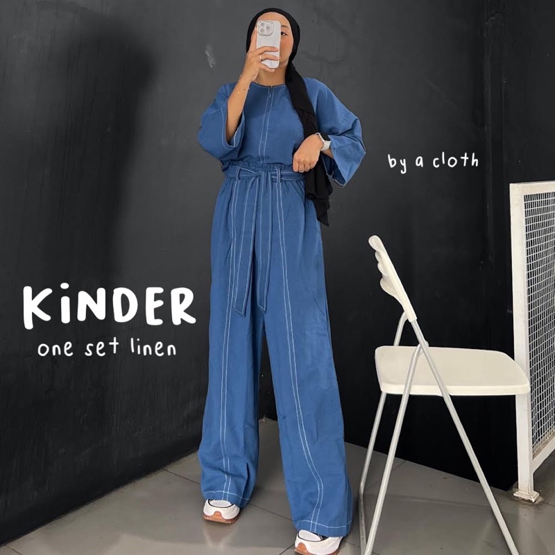Jual Kinder Set Linen - One Set Wanita - Baju Wanita - Blouse Wanita ...