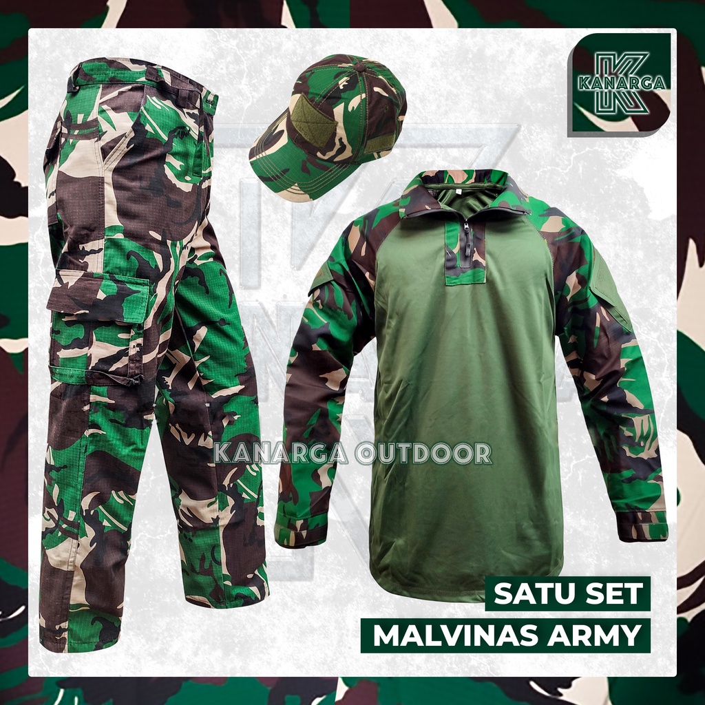 Jual SATU SET SETELAN BAJU KAOS BDU CELANA TOPI ARMY TACTICAL OUTDOOR KAMUFLASE CAMO MALVINAS ...
