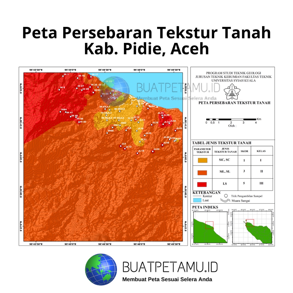 Jual Jasa Buat Peta Tematik Geologi Persebaran Tekstur Tanah Custom ...