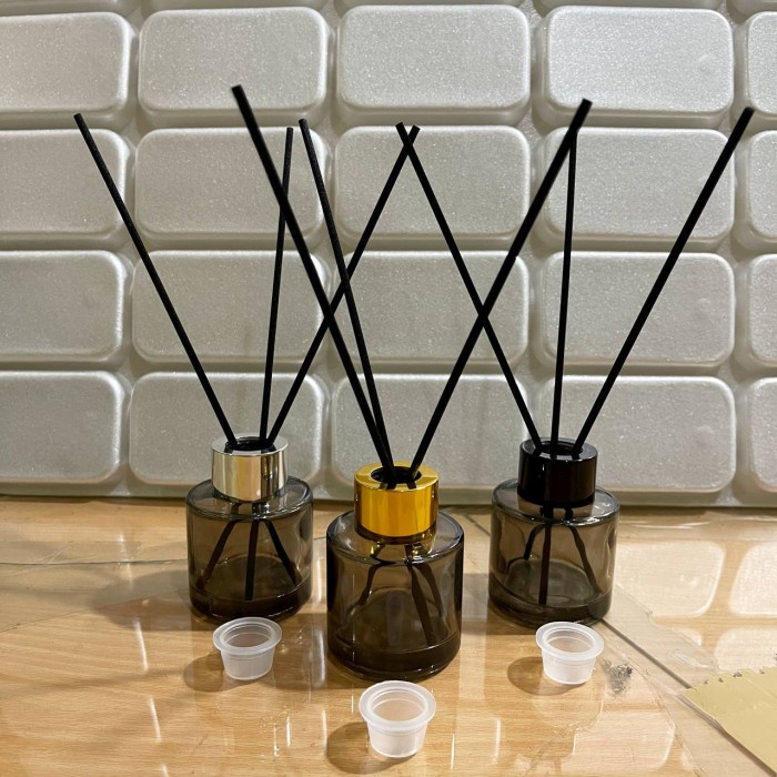 Jual Botol Reed Diffuser 50ml Kaca Tebal Hitam Vas Pot + Cap + Stopper | Shopee Indonesia