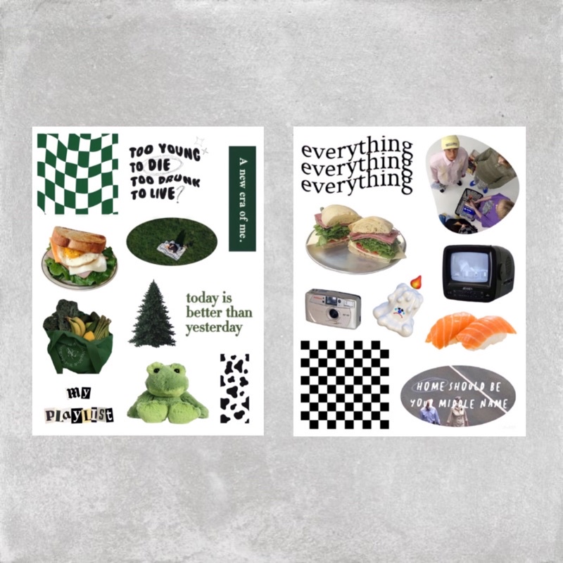 Jual sticker sheet greenlife, sticker y2k, sticker aesthetic, sticker ...