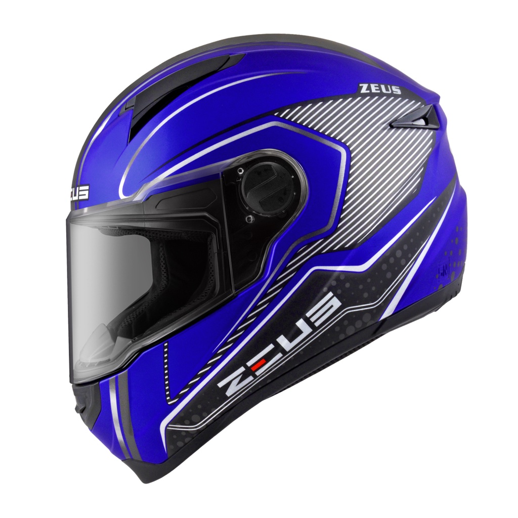 Jual ZEUS ZS 811C YAMAHA BLUE AL17 BLK GLOSSY FULL FACE SINGLE FLAT ...