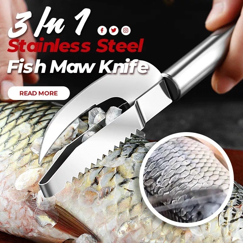 Jual Fish Scaler 3in1 Pisau Alat Pembersih Pemotong Sisik isi Perut ...