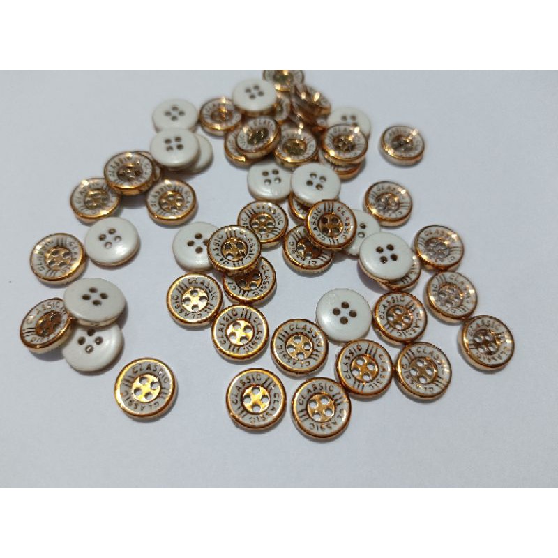 Jual Kancing Hem motif classic ukuran 1.1 cm(kancing kemeja motif rose ...