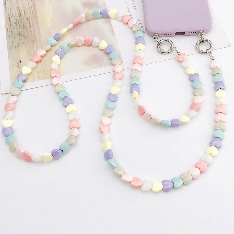 Jual Colorful Beads Lanyard Tali Panjang Selempang Sling Phone Chain ...