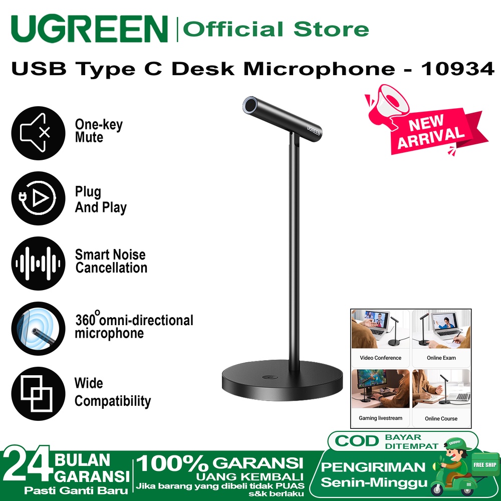Jual UGREEN USB Microphone Mic External For PC Komputer Laptop Zoom ...