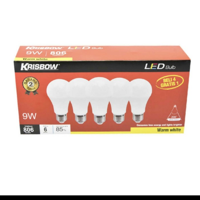 Jual KRISBOW LAMPU BOHLAM LED 5 PCS - 11 WATT/9 WATT/7 WATT - 7W COOL | Shopee Indonesia