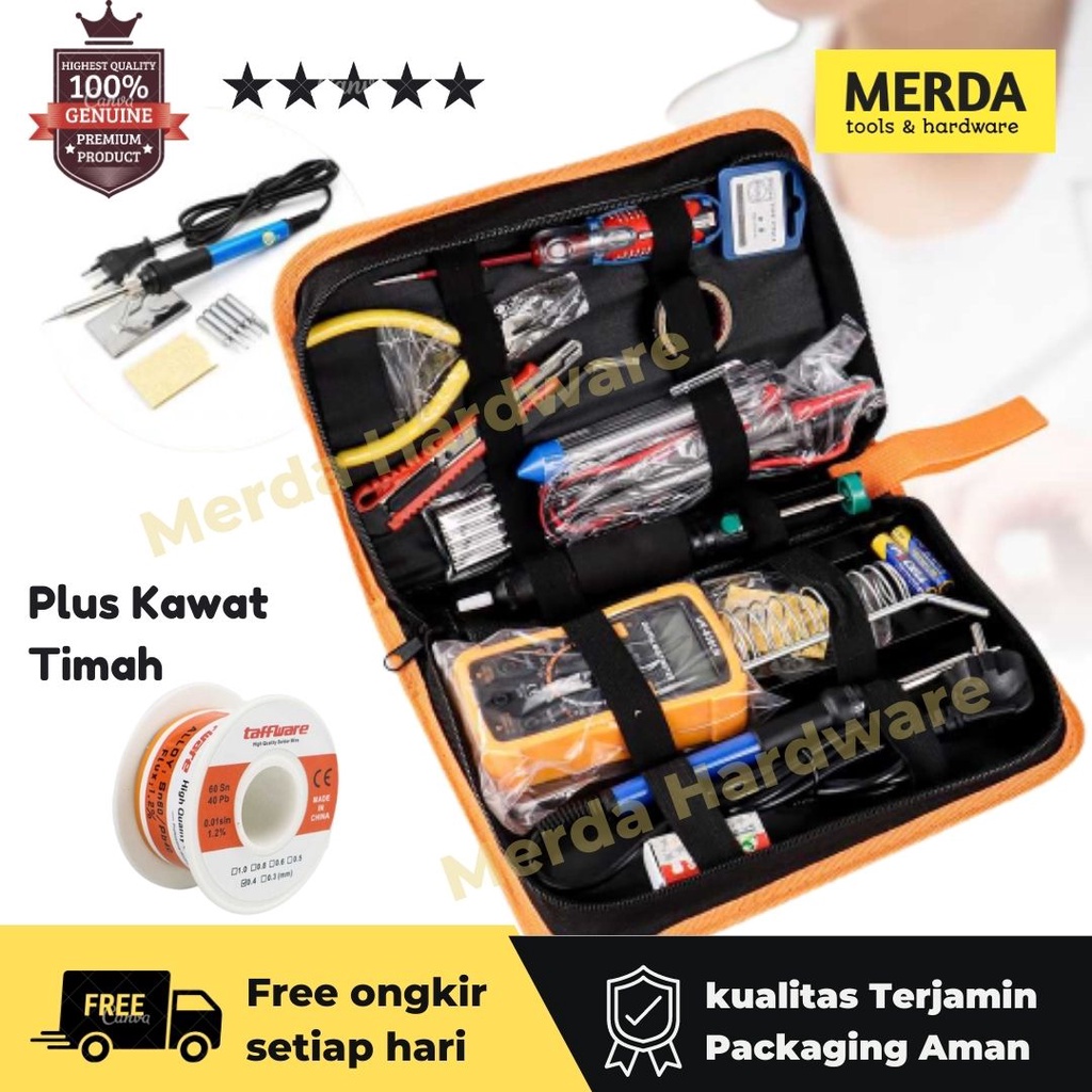 Jual PAKET LENGKAP Set Solder Listrik Plus Multimeter Iron Tool Kit Set ...