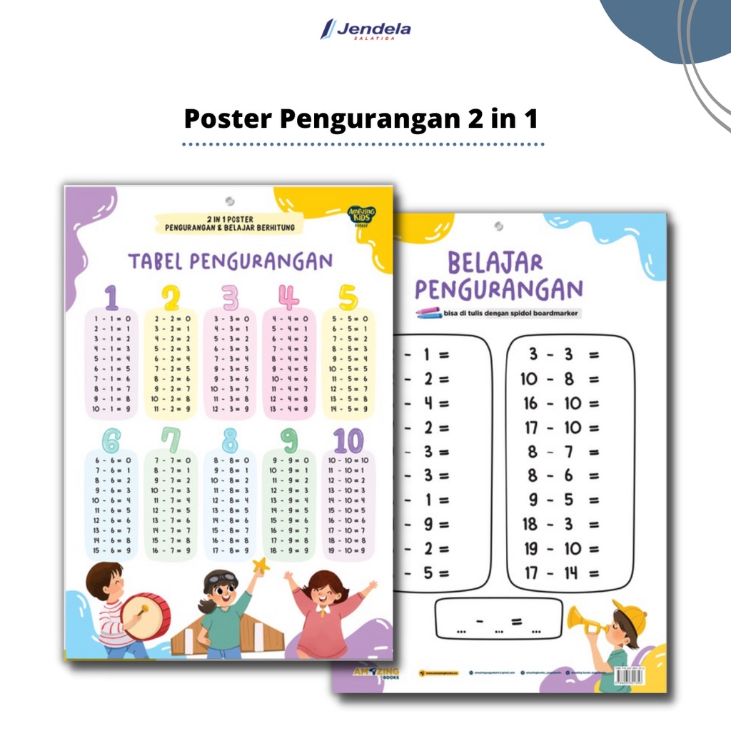 Jual Poster Belajar Pengurangan 2 in 1 - Poster Edukasi Anak | Shopee ...