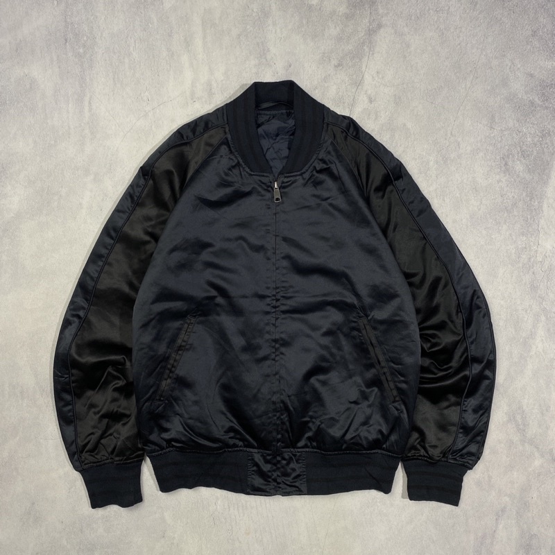 Jual GU by Uniqlo Satin Souvenir Jacket Casual Sukajan Bomber Varsity ...