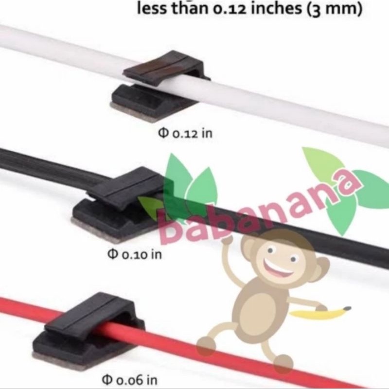 Jual Cable clip kecil clamp cord holder penjepit kabel manajemen ...