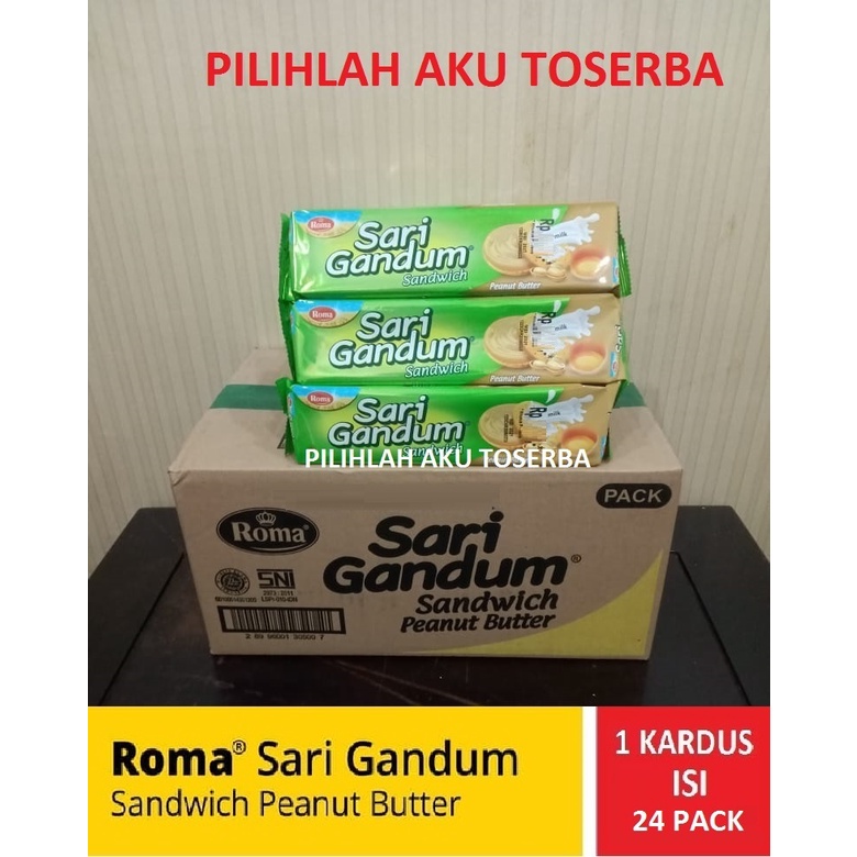 Jual Roma Sari Gandum Peanut Butter 108 gr - ( HARGA 1 DUS isi 24 ...