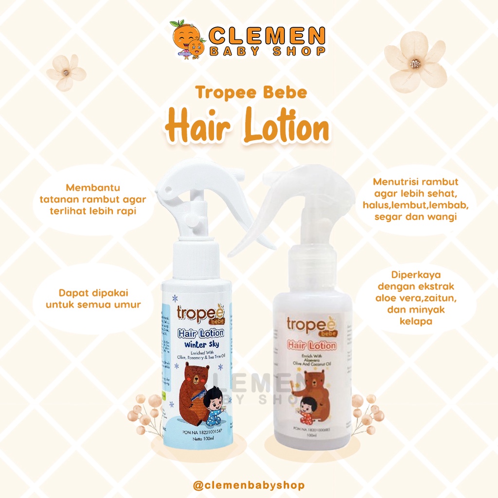 Jual Tropee Bebe Hair Lotion 100ml | Shopee Indonesia