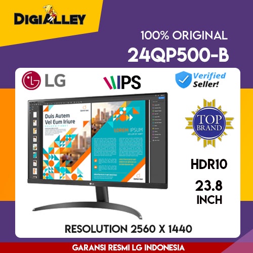 Jual LG 24QP500-B 23.8'' QHD IPS Monitor HDR 10 with FreeSync 24QP500B ...
