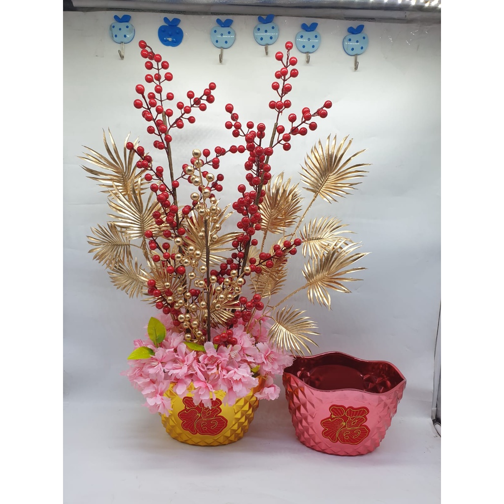 Jual Vas Bunga Imlek Pot Bunga Cherry Vas Dekorasi Chinese Money Pouch ...